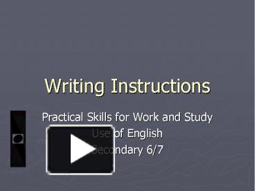 Writing Instructions presentation | free to download