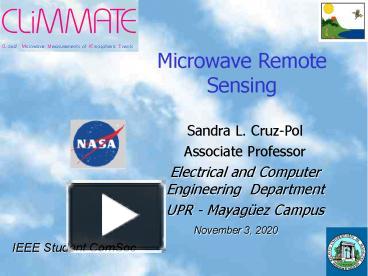 PPT – Microwave Remote Sensing PowerPoint presentation | free to ...