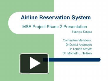 PPT – Airline Reservation System PowerPoint presentation | free to ...
