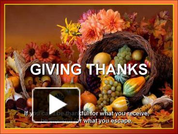 GIVING THANKS presentation | free to view