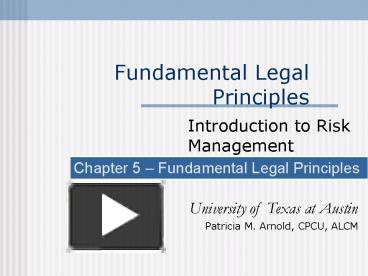 PPT – Fundamental Legal Principles PowerPoint presentation | free to ...