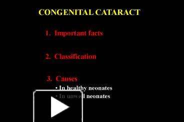 CONGENITAL CATARACT presentation | free to view