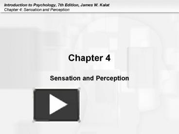 Chapter 4 Sensation and Perception presentation | free to view