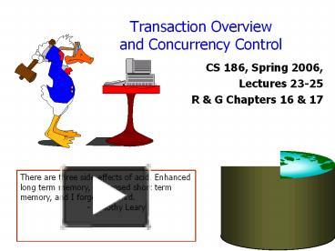 PPT – Transaction Overview and Concurrency Control PowerPoint ...