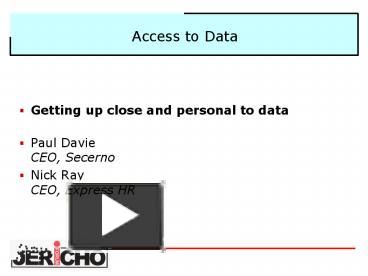 PPT – Access to Data PowerPoint presentation | free to view - id: 3ea19 ...