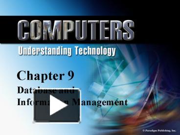 Chapter 9 Database Information and Management presentation | free to ...