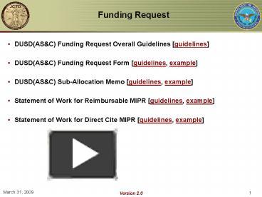 Funding Request presentation | free to view