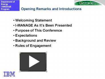 PPT – Opening Remarks and Introductions PowerPoint presentation | free ...