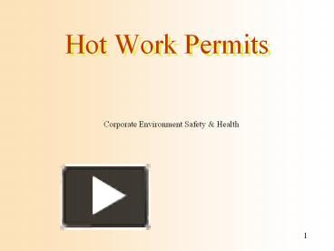 Hot Work Permits presentation | free to download