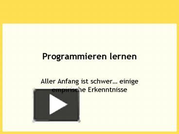 PPT – Programmieren lernen PowerPoint presentation | free to download ...