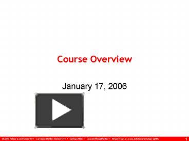 PPT – Course Overview PowerPoint presentation | free to download - id ...