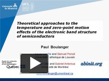 PPT – Theoretical approaches to the temperature and zero-point motion ...