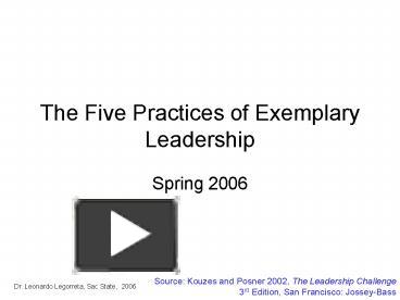 The Five Practices of Exemplary Leadership presentation | free to view