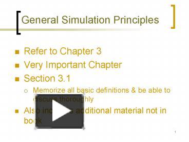 General Simulation Principles presentation | free to view