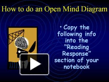 How to do an Open Mind Diagram presentation | free to download