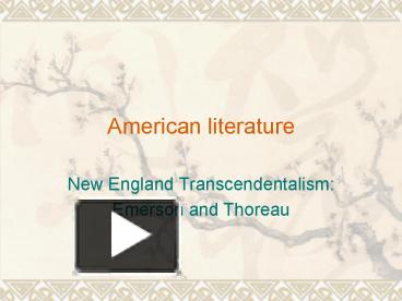 PPT – American literature PowerPoint presentation | free to view - id ...