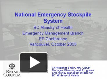 National Emergency Stockpile System presentation | free to download