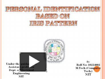 PERSONAL IDENTIFICATION presentation | free to download