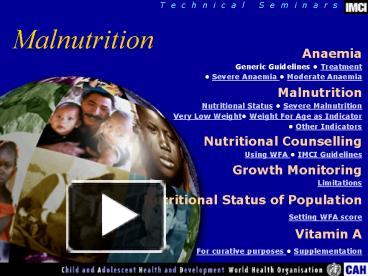 Malnutrition presentation | free to view
