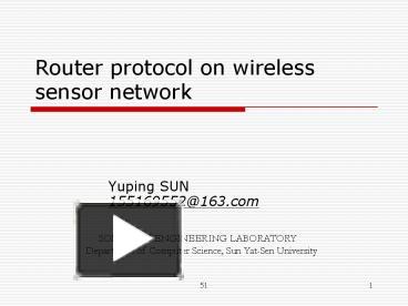 Router protocol on wireless sensor network presentation | free to download