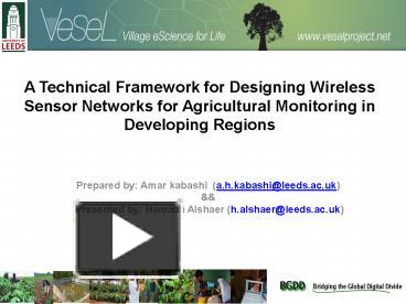 A Technical Framework for Designing Wireless Sensor Networks for ...