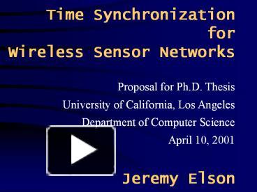 PPT – Time Synchronization for Wireless Sensor Networks PowerPoint ...