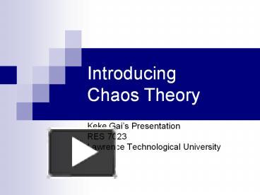 Introducing Chaos Theory presentation | free to download