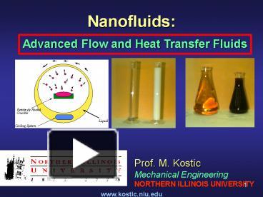 Nanofluids: presentation | free to view