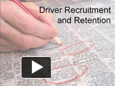 Driver Recruitment and Retention presentation | free to download