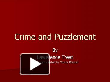 PPT – Crime and Puzzlement PowerPoint presentation | free to view - id ...