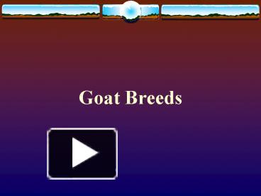 PPT – Goat Breeds PowerPoint presentation | free to view - id: 3f10f3-N2M3Z