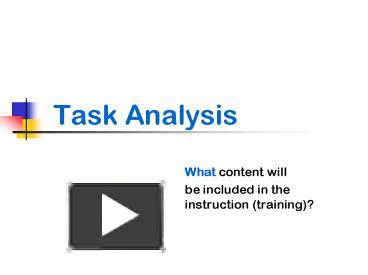 Task Analysis presentation | free to view