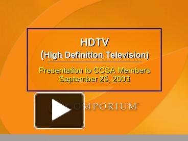 HDTV High Definition Television presentation | free to view
