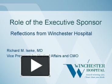 Role of the Executive Sponsor presentation | free to download