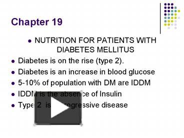 NUTRITION FOR PATIENTS WITH DIABETES MELLITUS presentation | free to ...