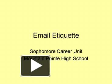 Email Etiquette presentation | free to view