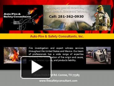 Houston Fire Investigation presentation | free to view