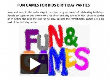 fun games for kids presentation | free to download