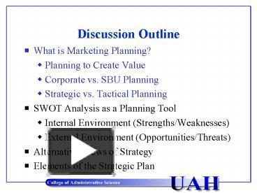 PPT – Discussion Outline PowerPoint presentation | free to view - id ...