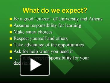 What do we expect presentation | free to view