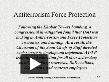 Antiterrorism Force Protection presentation | free to view