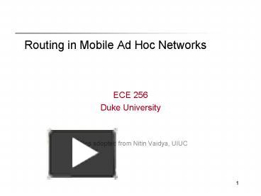 PPT – Routing in Mobile Ad Hoc Networks PowerPoint presentation | free ...