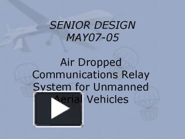 Air Dropped Communications Relay System for Unmanned Aerial Vehicles ...