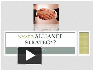 What is Alliance Strategy? presentation | free to view