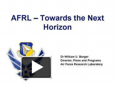 AFRL presentation | free to view