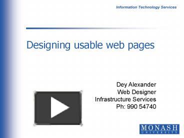 PPT – Designing usable web pages PowerPoint presentation | free to view ...