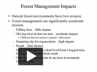 PPT – Forest Management Impacts PowerPoint presentation | free to view ...