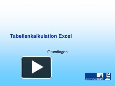 PPT – Tabellenkalkulation Excel PowerPoint presentation | free to view ...