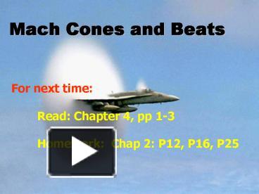 Mach Cones and Beats presentation | free to view