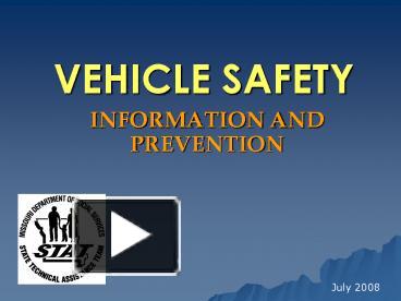 PPT – VEHICLE SAFETY PowerPoint presentation | free to download - id ...